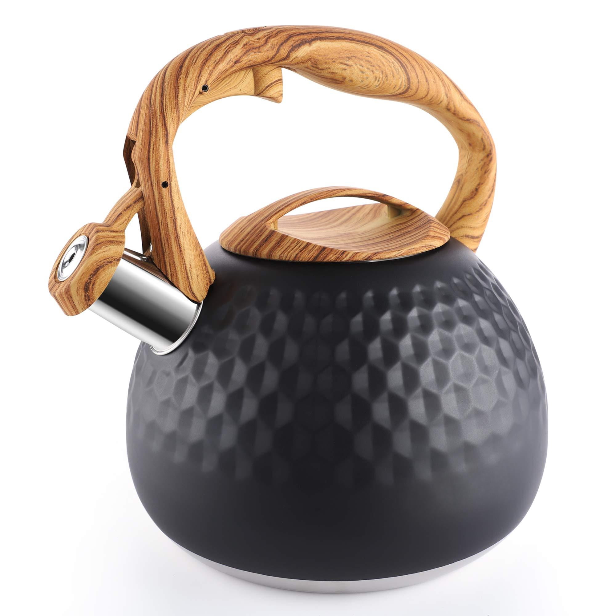 2.7 Quart Stovetop Tea Kettle Matte Black Food Grade Stainless Steel ...