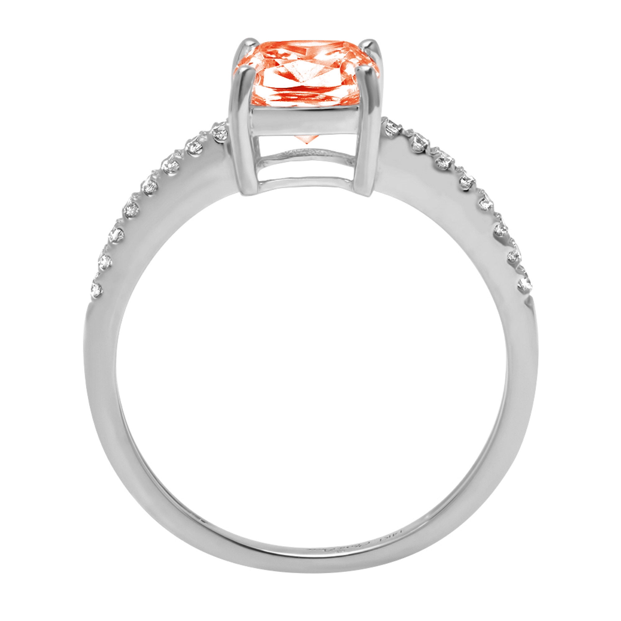 2.7 ct Cushion Cut Simulated Red Diamond Solitaire with Accents ...