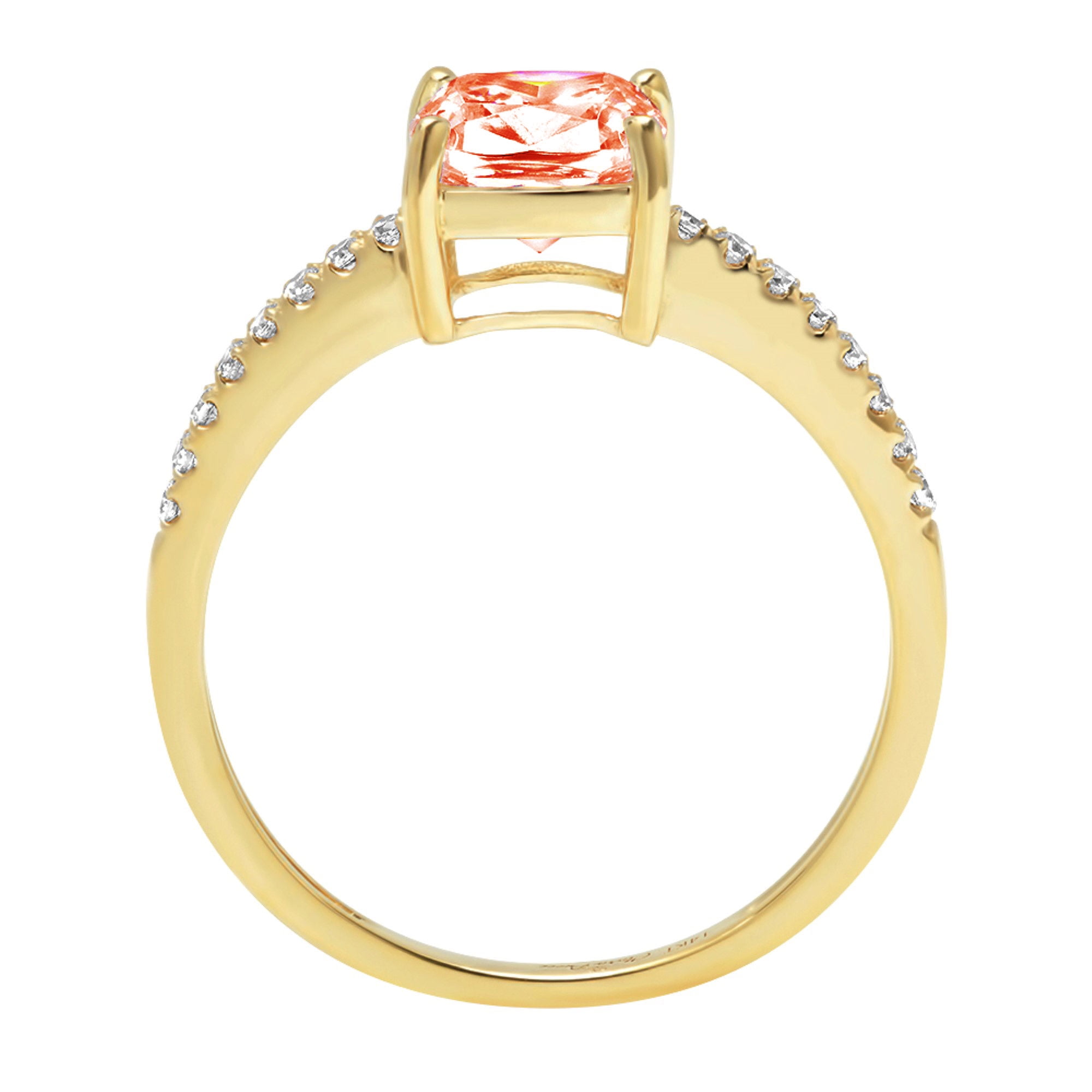 2.7 ct Cushion Cut Simulated Red Diamond Solitaire with Accents ...