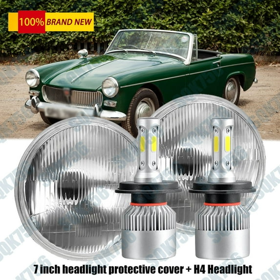 2× 7 inch LED Round Headlights Pair DRL Hi/Lo Beam For MG Midget 1969 ...