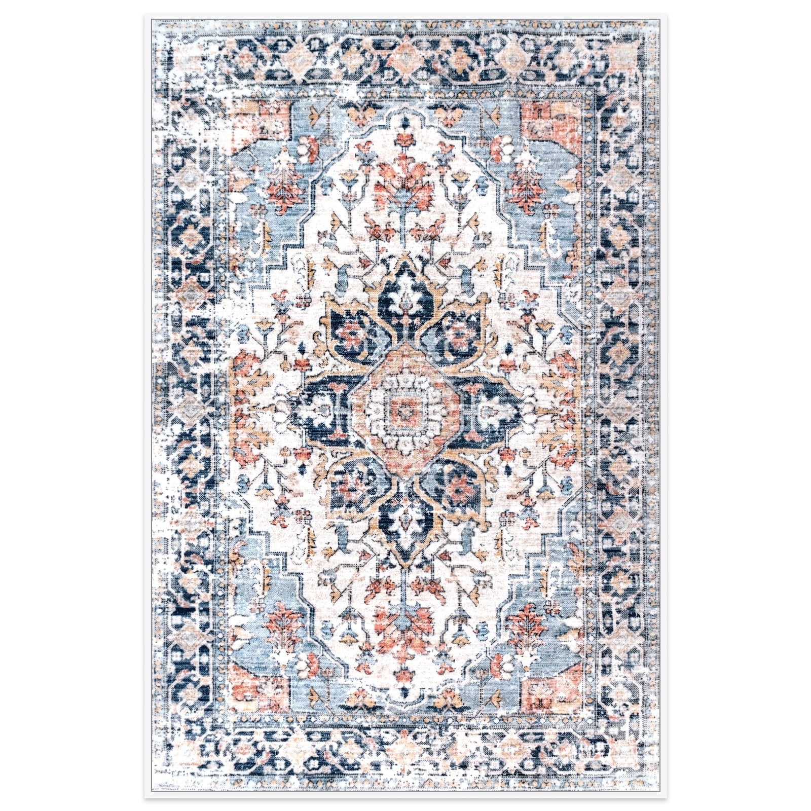 2'7"x3'11" Vintage Floral Area Rugs (3x4), Machine Washable Rugs for ...