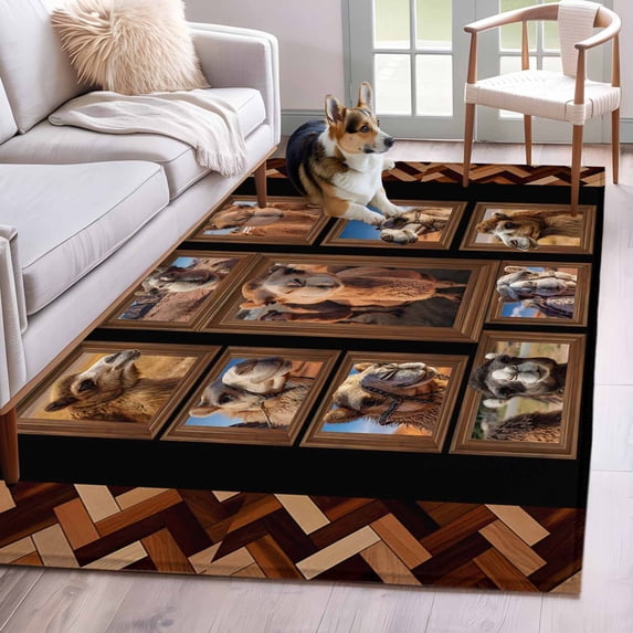 2.7'x5' Area Rugs, Desert Camels Indoor Outdoor Area Rug for Living ...