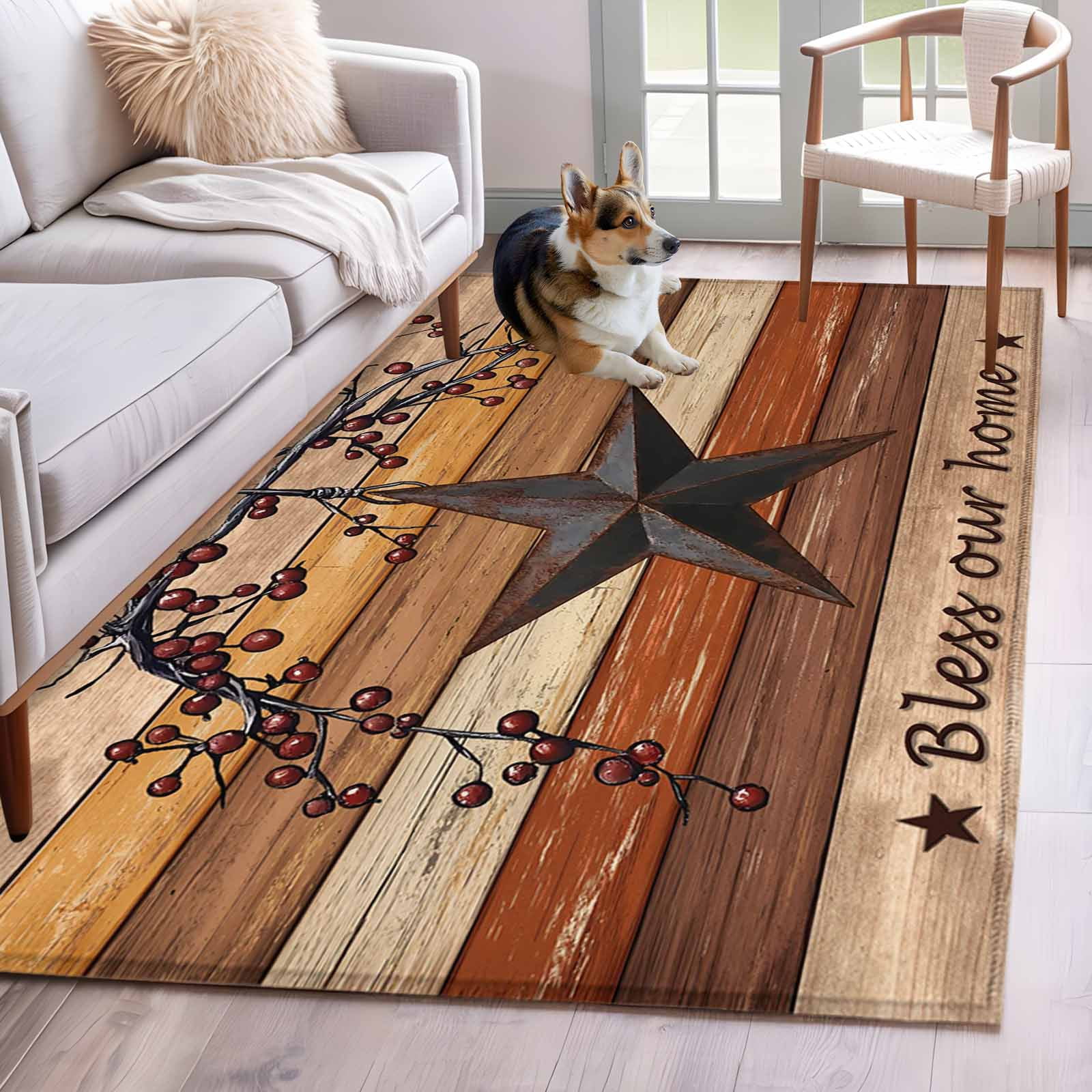 2.7'x5' Area Rugs, Texas Star Vintage Indoor Outdoor Area Rug for ...