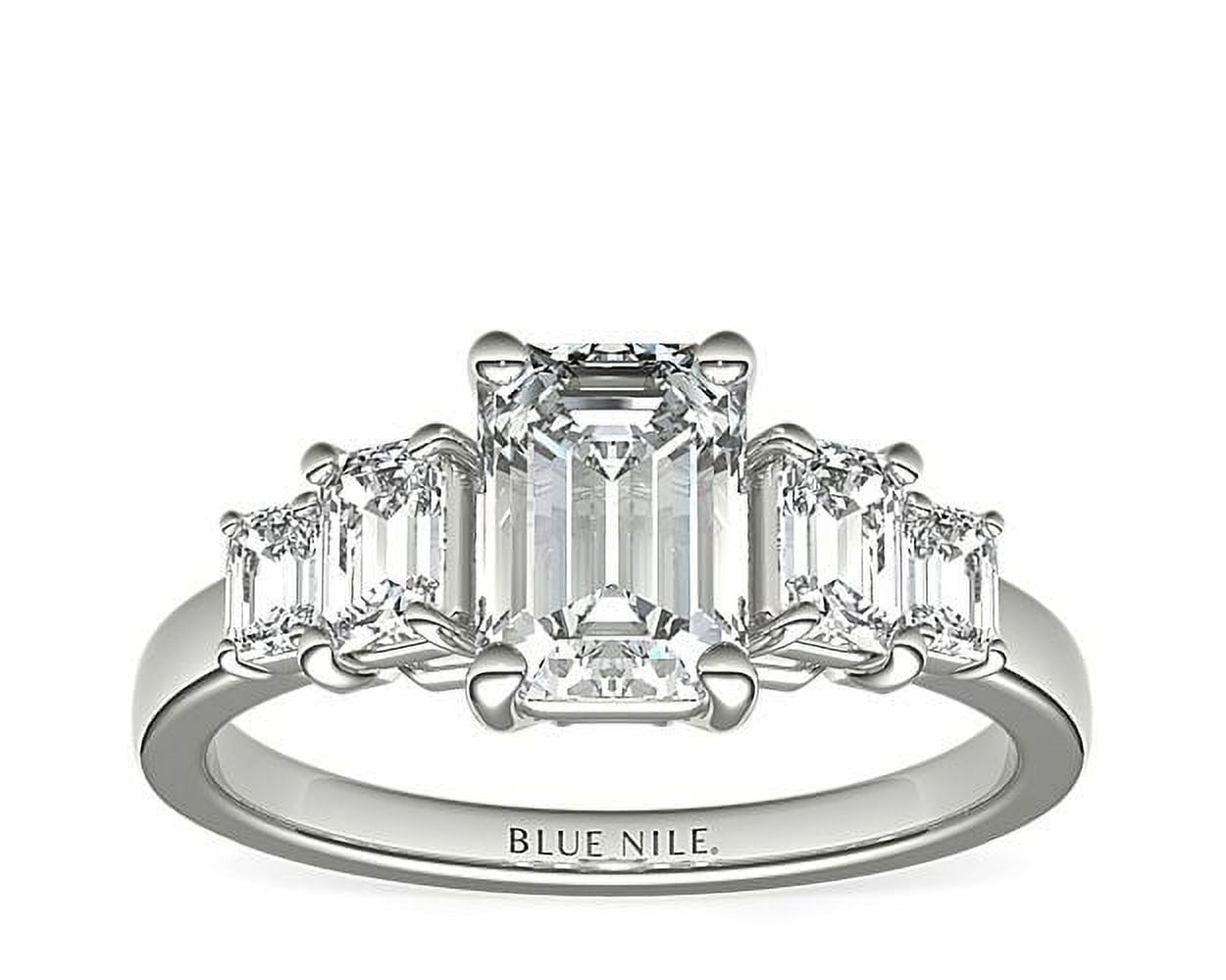 2.70 Ct Trendy Emerald Cut Moissanite Diamond Engagement Ring for Fiancee 14K White Gold Size 6 ...