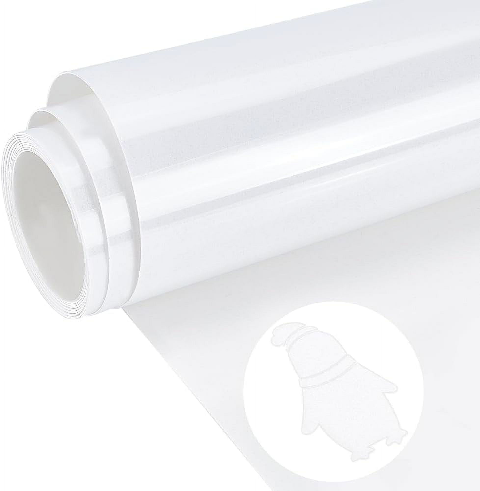 2.73 Yards PU Heat Transfer Vinyl 9.8inch Wide White Flocked Heat ...