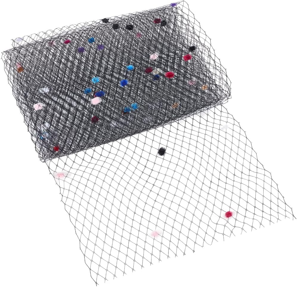 2.74Ms Veil Netting Fabric 29cm Wide Black Birdcage Bridal Flapper ...