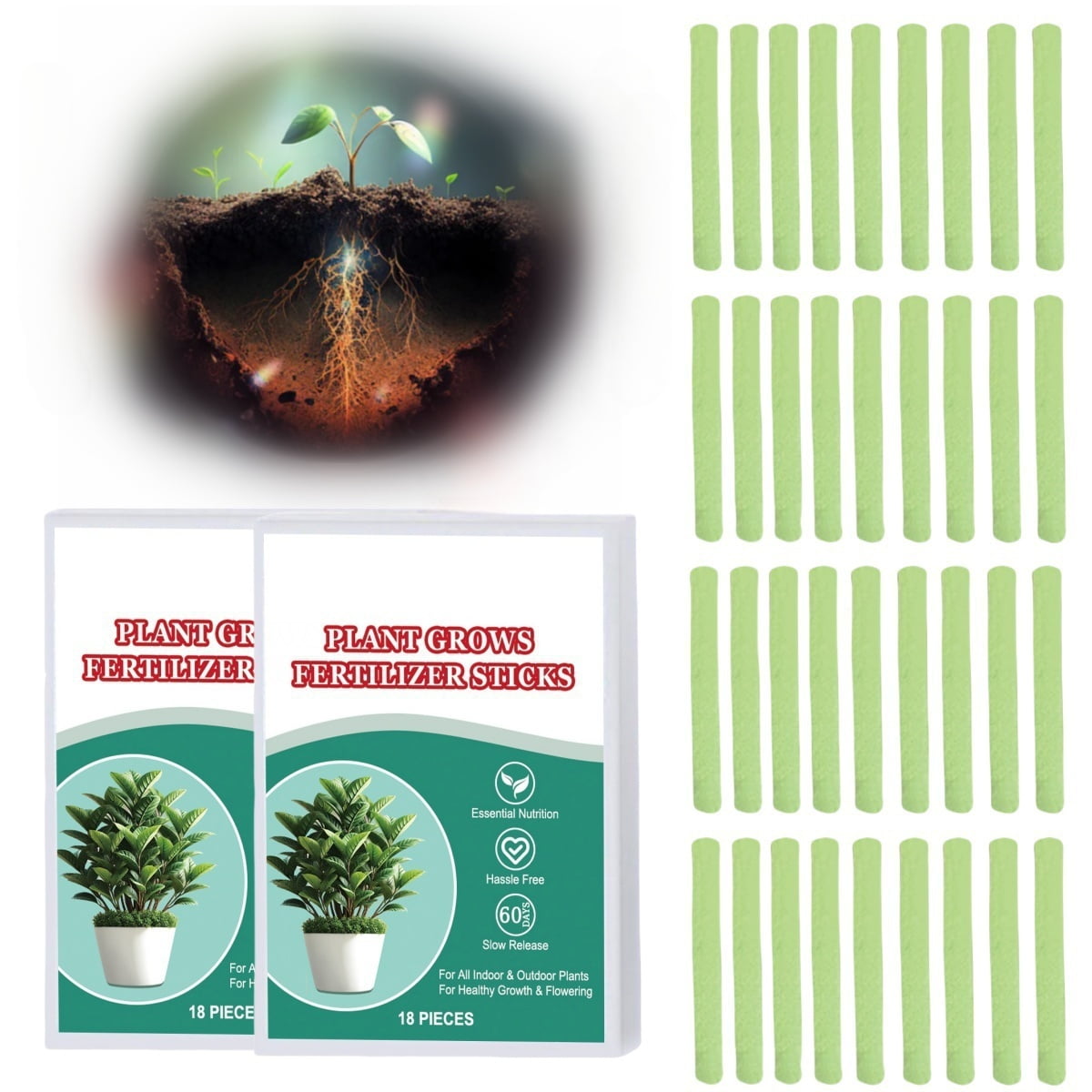 2.75" 2PC Plant Growth Fertilizer Stick for Balanced Development ...