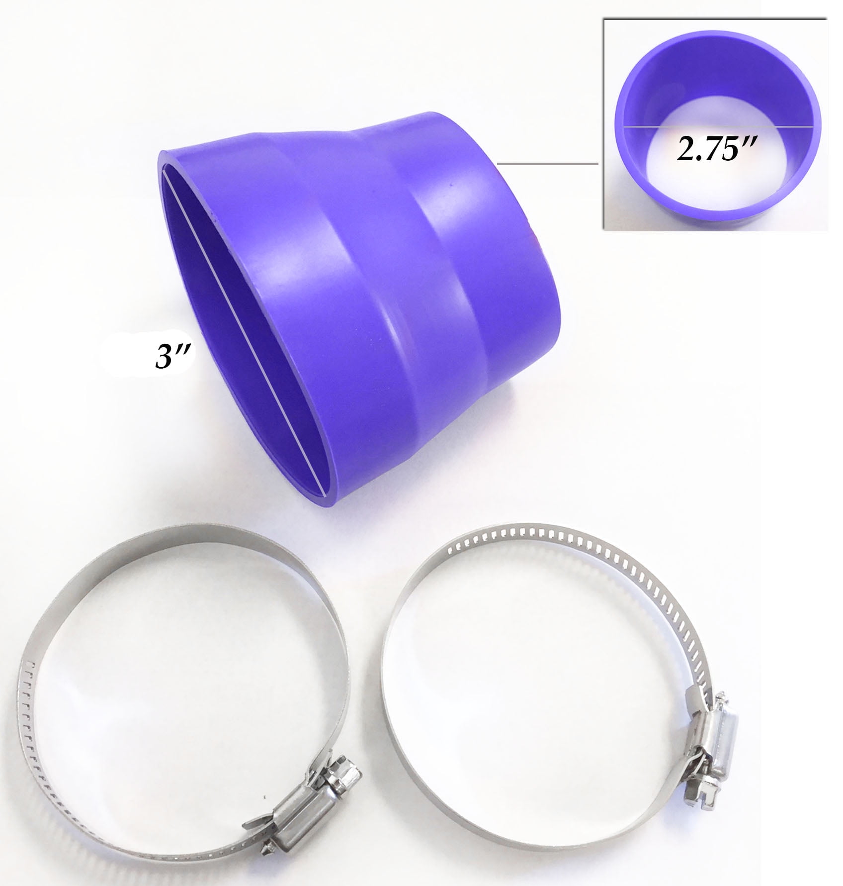 2.75"-3"Air Intake Intercooler Rubber Coupler With Clamps BLUE ...