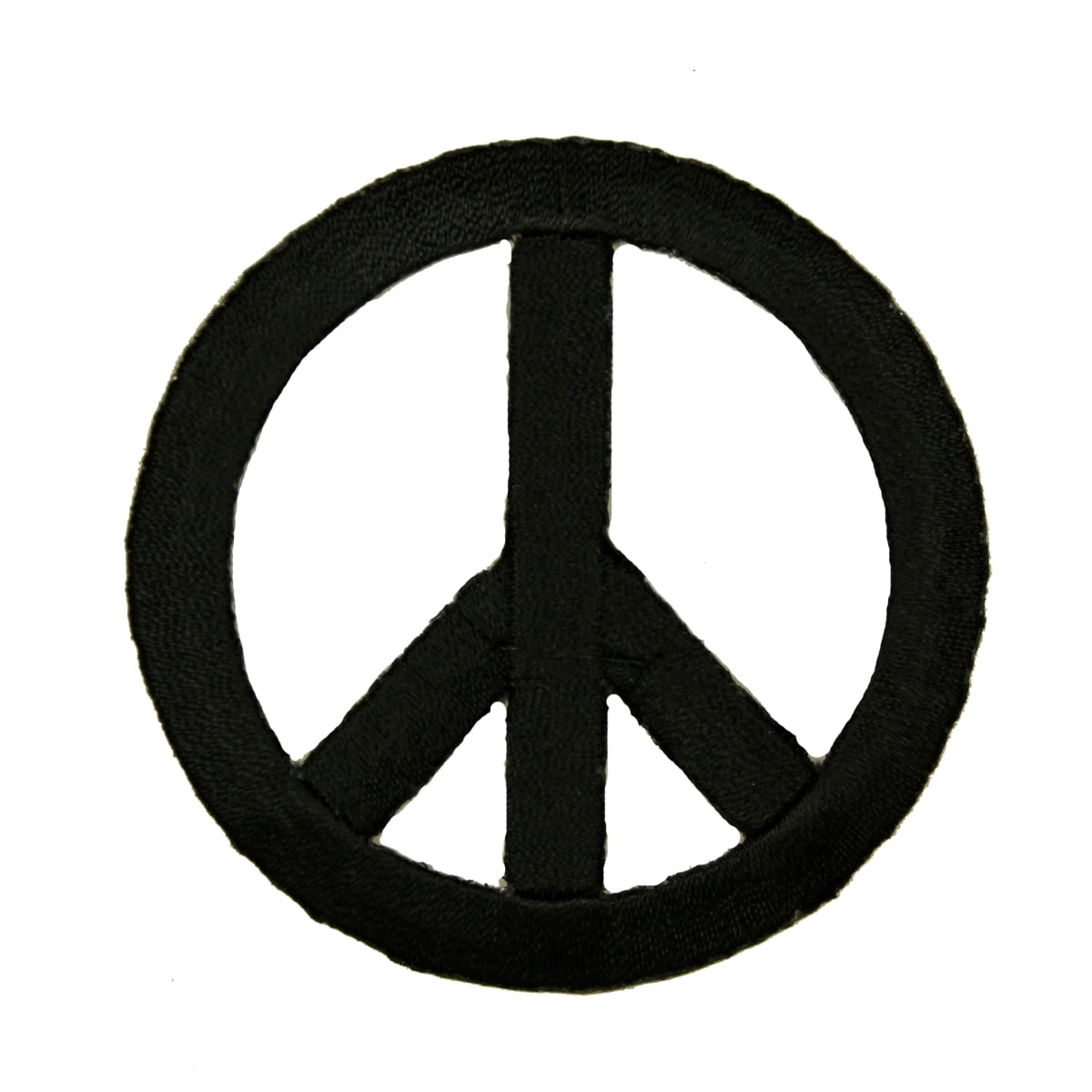 2.75 INCH Peace Sign Black Patch Hippie Symbol Embroidered Iron On ...