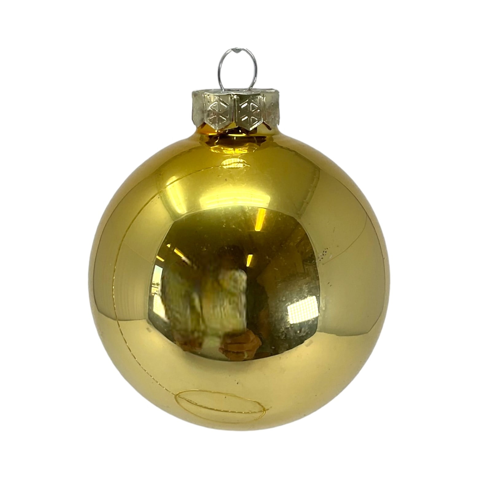2.75 Inch Shiny Gold Glass Ball Christmas Ornament Set of 6 - Walmart.com