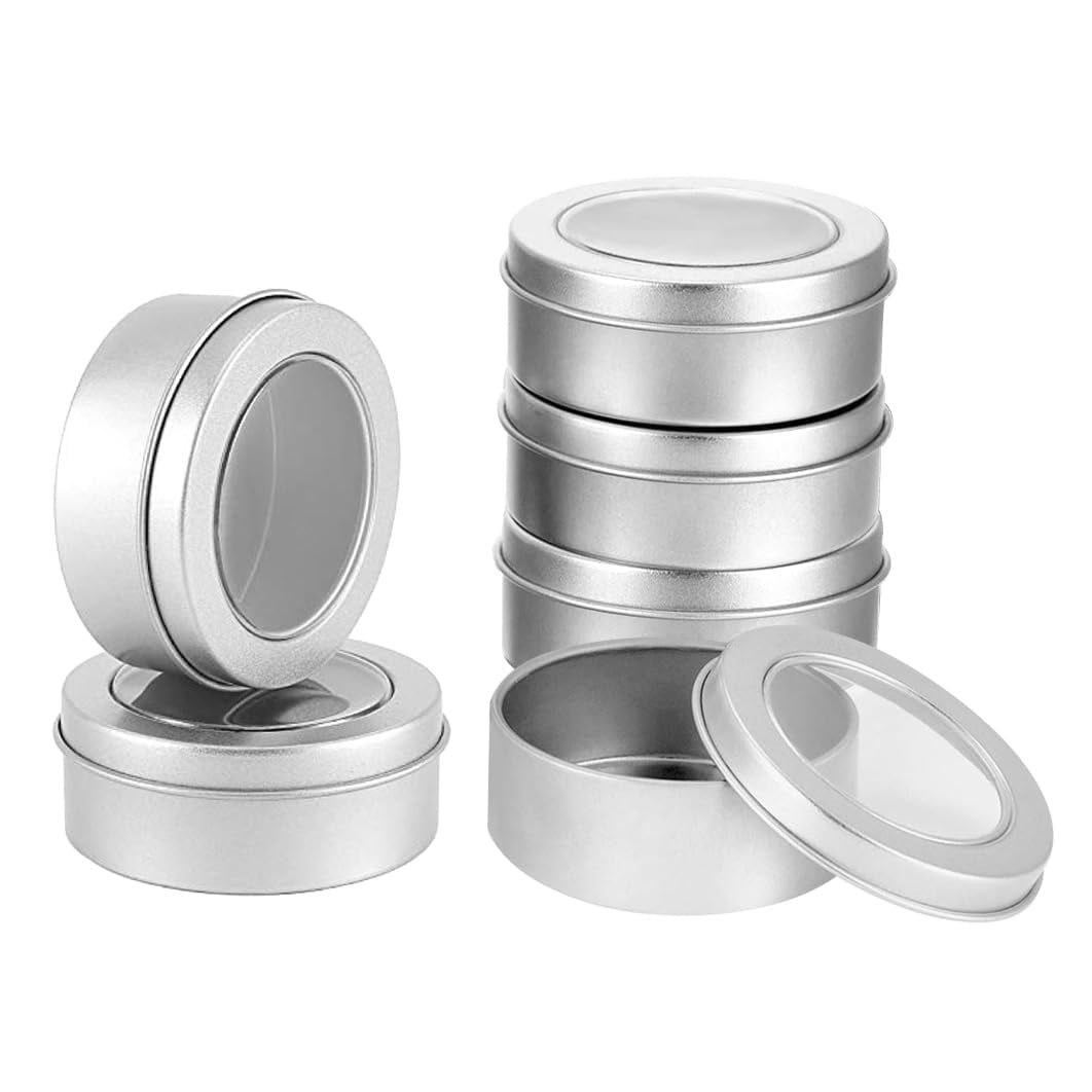 2.75" Round Storage Tin with See-Through Lid, Magnetic Base, Organize ...