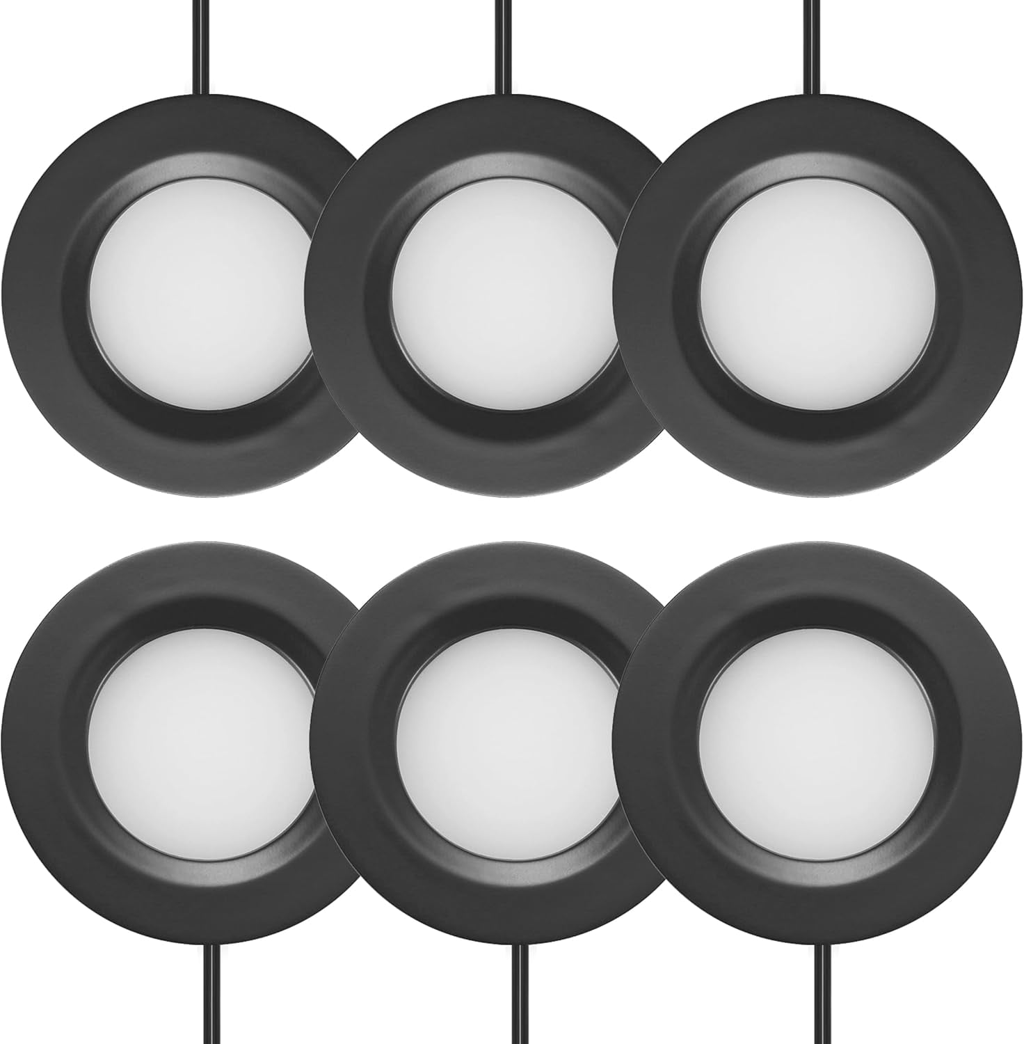2.75" Wide 3000K Dimmable LED Puck Lights Kit, Plug-in Installation ...