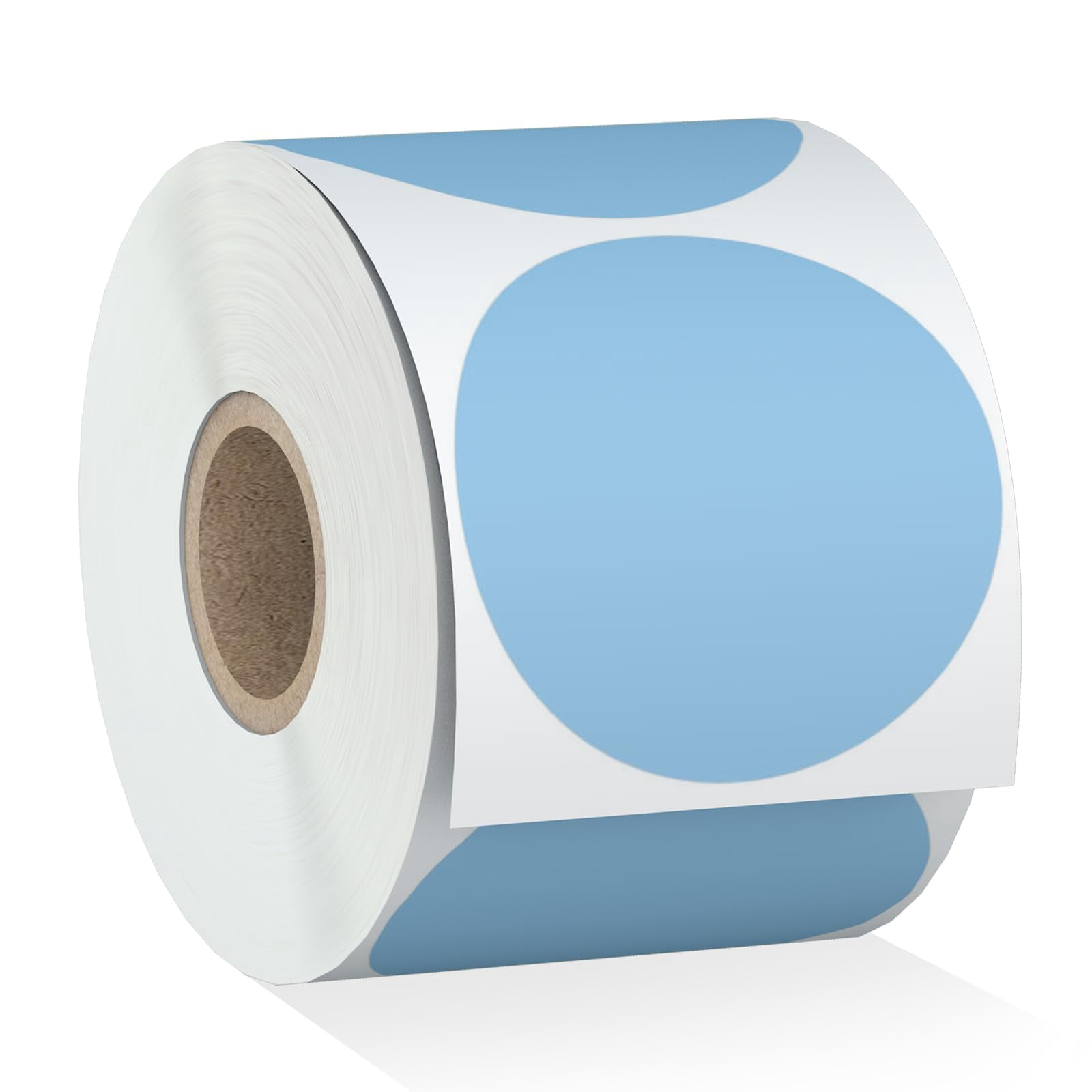 2" 750 Labels Blue Circle Direct Thermal Stickers Roll Compatible With ...