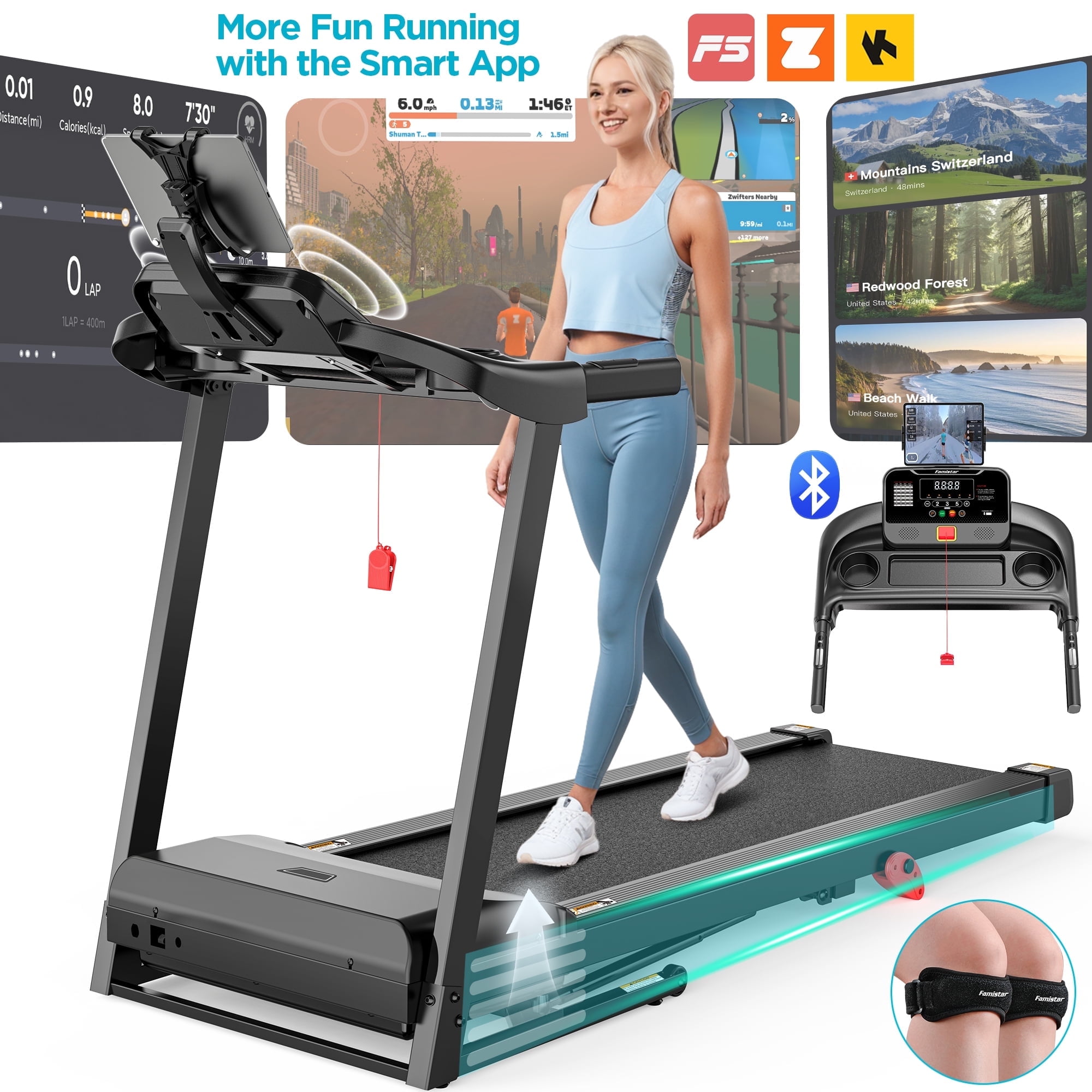 2.75HP Foldable Treadmill w/ Incline, 300lbs Capacity Treadmill for ...