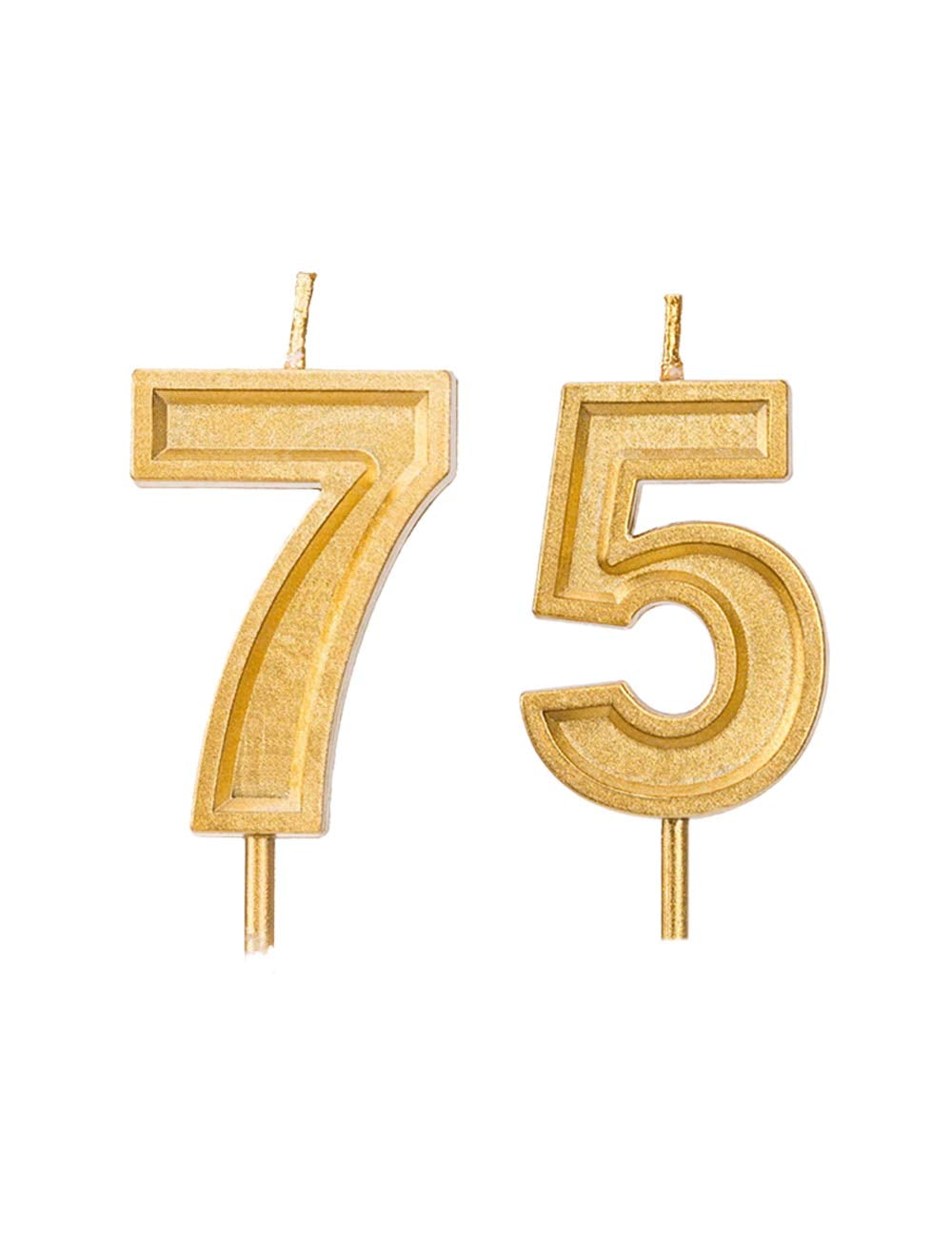 2.76 inch Gold 75th Birthday Candles,Number 75 Cake Topper for Birthday ...