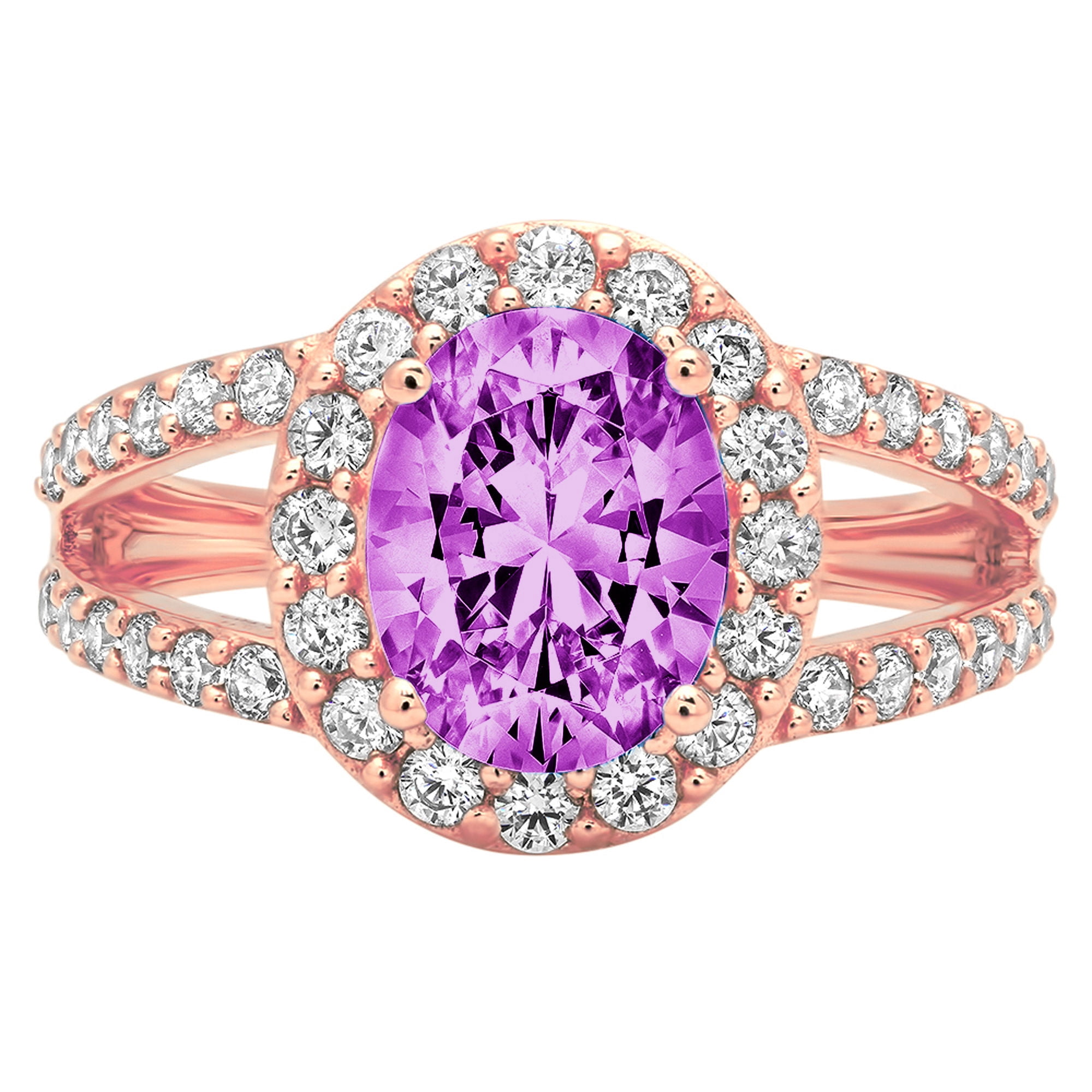 2.78ct Oval cut - Solitaire with Accents - VVS1 Simulated Alexandrite ...