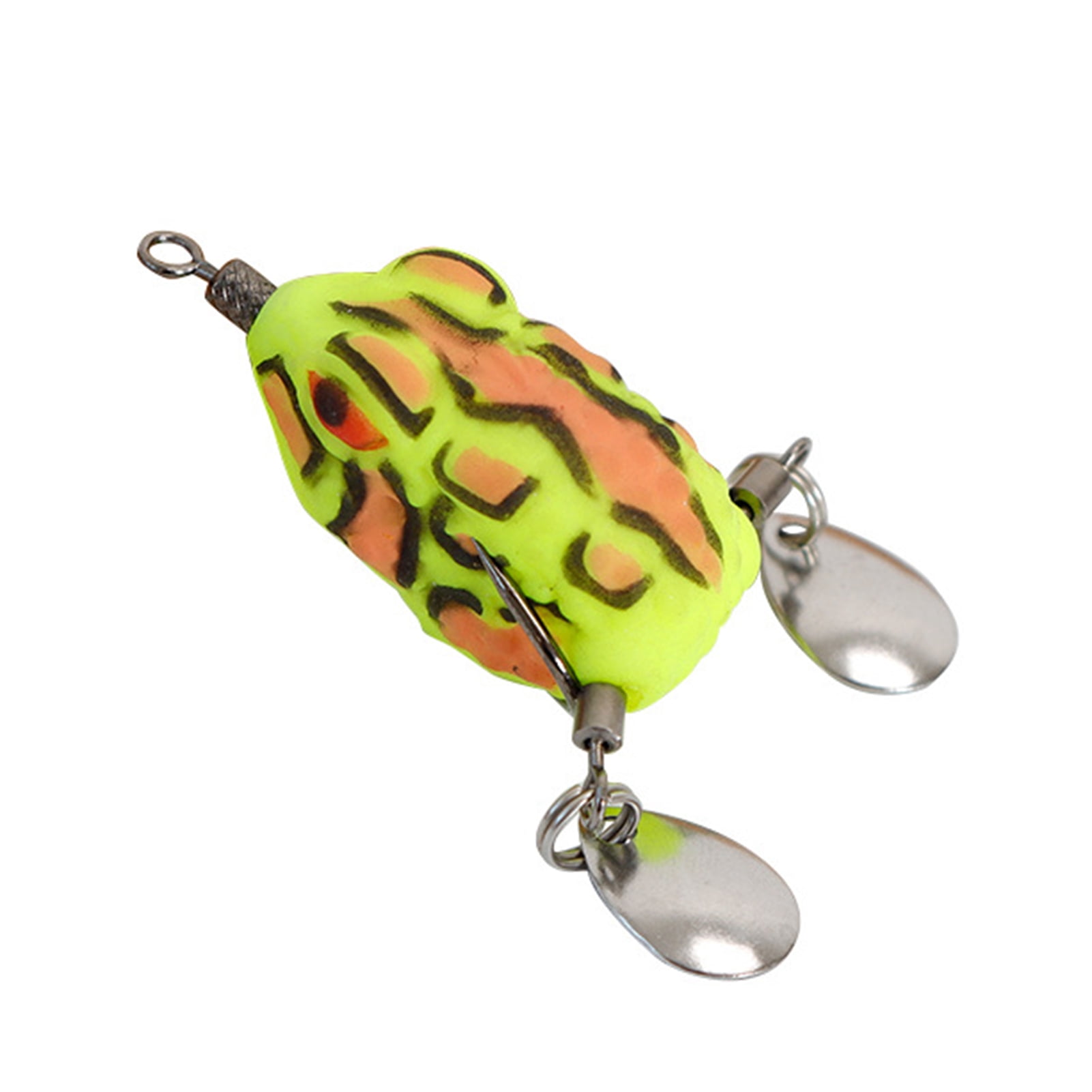 2.7CM/3.2G Mini Soft Frog Lure with Weedless Hook Spinner Blade PVC ...