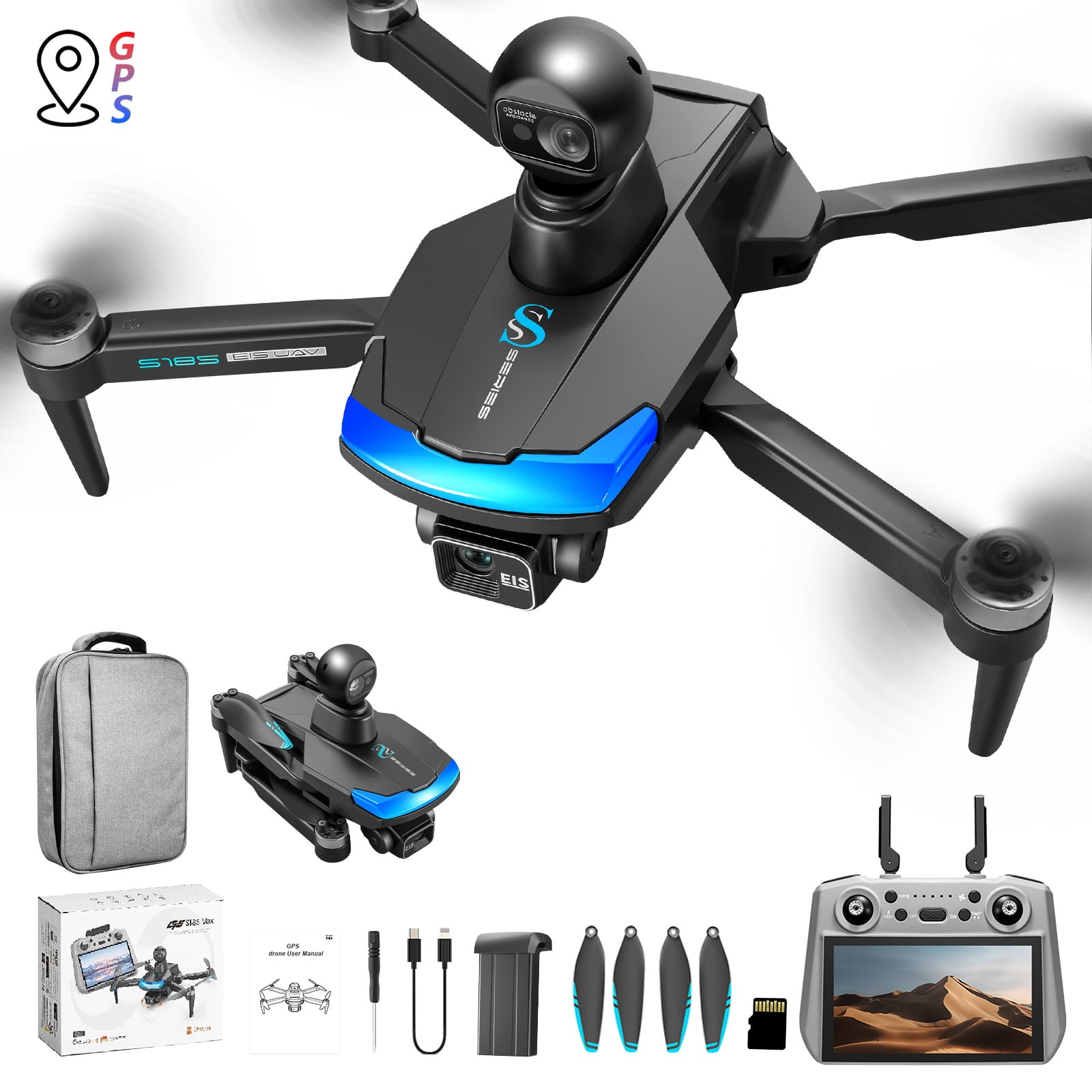 2.7K HD GPS Drone with 7.2Inch Screen Remote Control 5G Drones Anti ...
