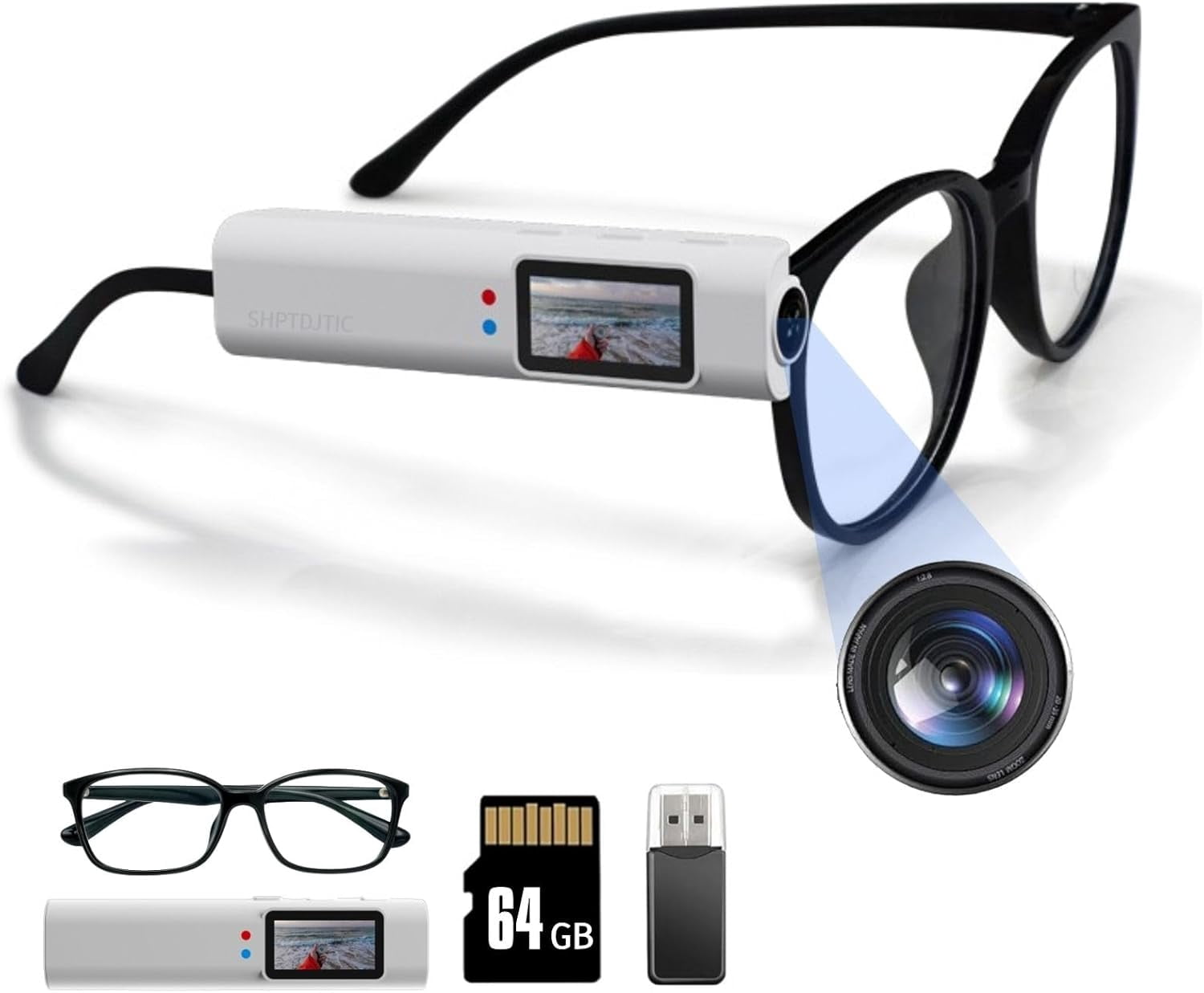 2.7K Ultra-Light Head Mounted Sports Camera - 21g Glasses-Compatible ...