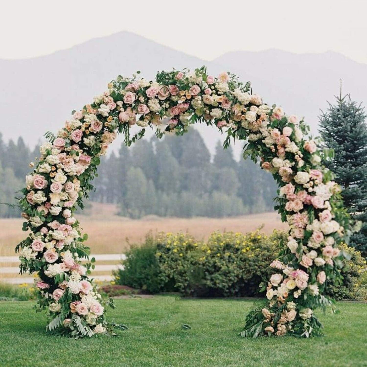 2.7M×2.3M Decorative Wedding Circular Backdrop Stand with Bases Metal ...