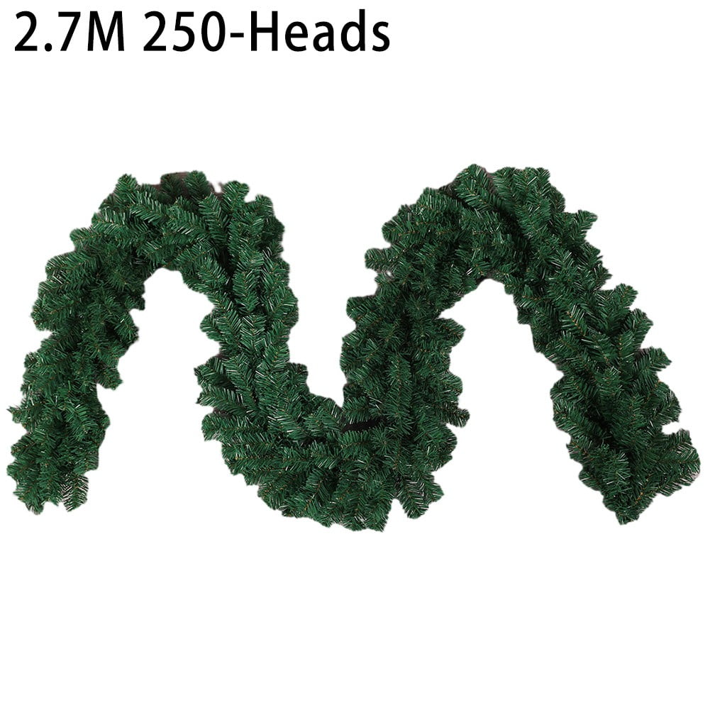 2.7M Christmas Rattan Garland Xmas Artificial Wreath Green Garland ...