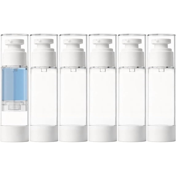 2.7OZ/80ML Airless Pump Bottles, 6 Pack Lotion Dispenser Travel Size ...