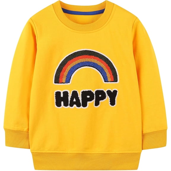 JIKNTTR Toddler Baby Boys Girls Pullover Sweatshirt Solid Color Long ...
