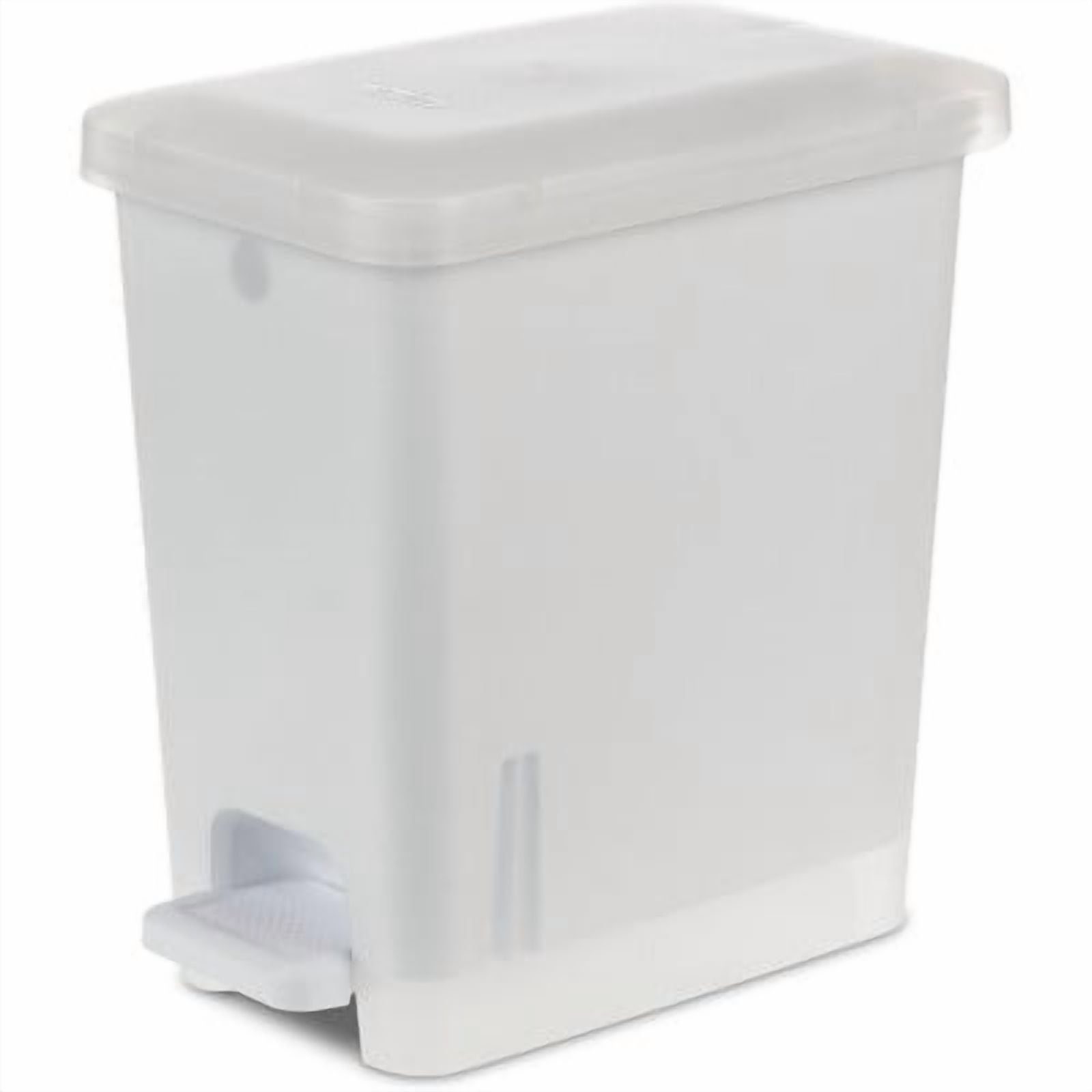 2.7gal Step Trash Can Clear - Small Pedal-Operated Lid, Bathroom ...