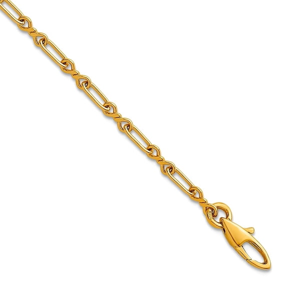2.7mm 18k Yellow Gold Polished Solid Twisted Oval Link Chain Bracelet 7 ...