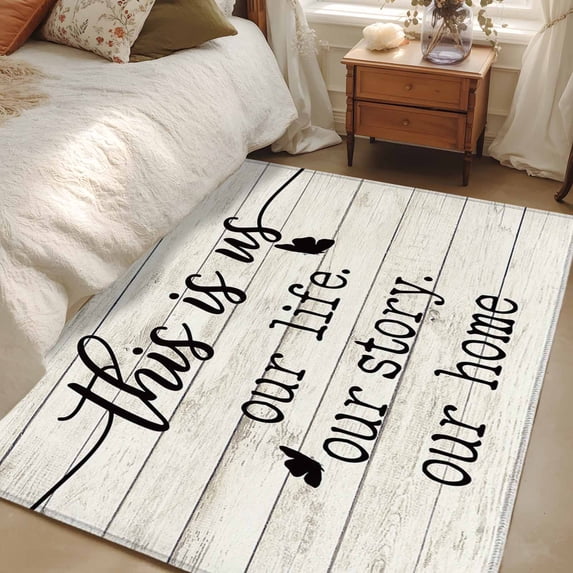 2.7x5 Area Rugs, Farmhouse Butterfly Non-Skid Rubber Backing Large ...