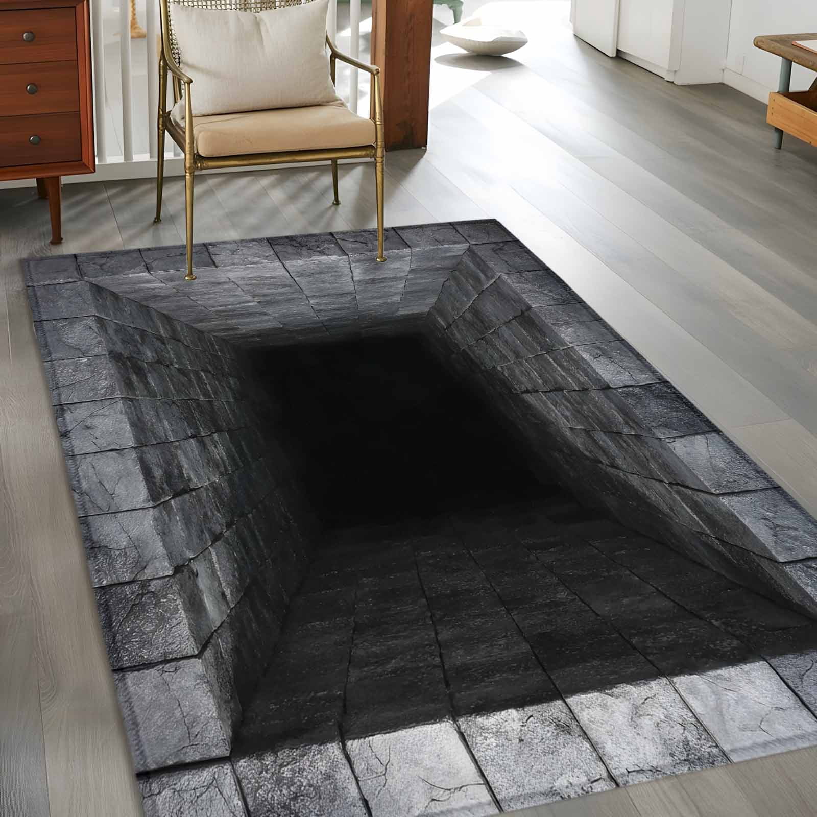 2.7x5 Washable Area Rug, Marble Non-Slip Rectangle Rug for Bedroom ...