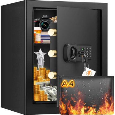 Fireproof and Waterproof Safe Box, 2 Cubic Feet Extra Large Lock Box ...