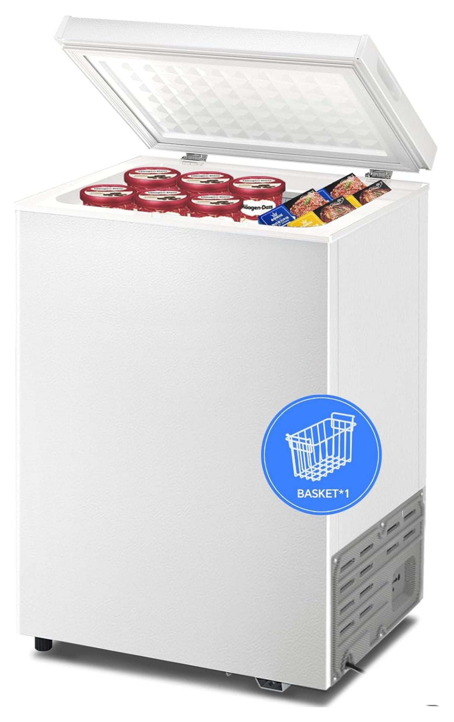2.8 Cubic Feet Chest Freezer with Removable Basket Free Standing Top ...