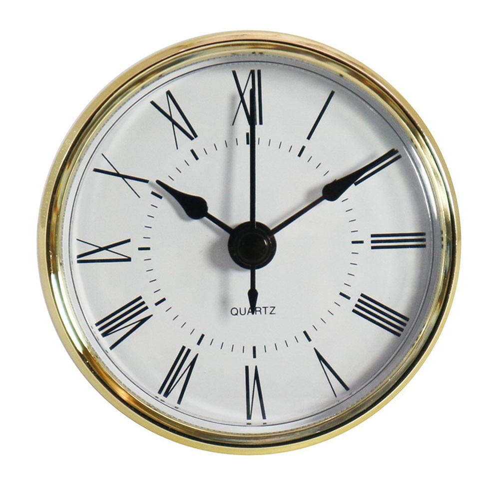 2.8 Inch/ 70 mm Round Quartz Clock Insert, Clock Movement Insert, Gold ...