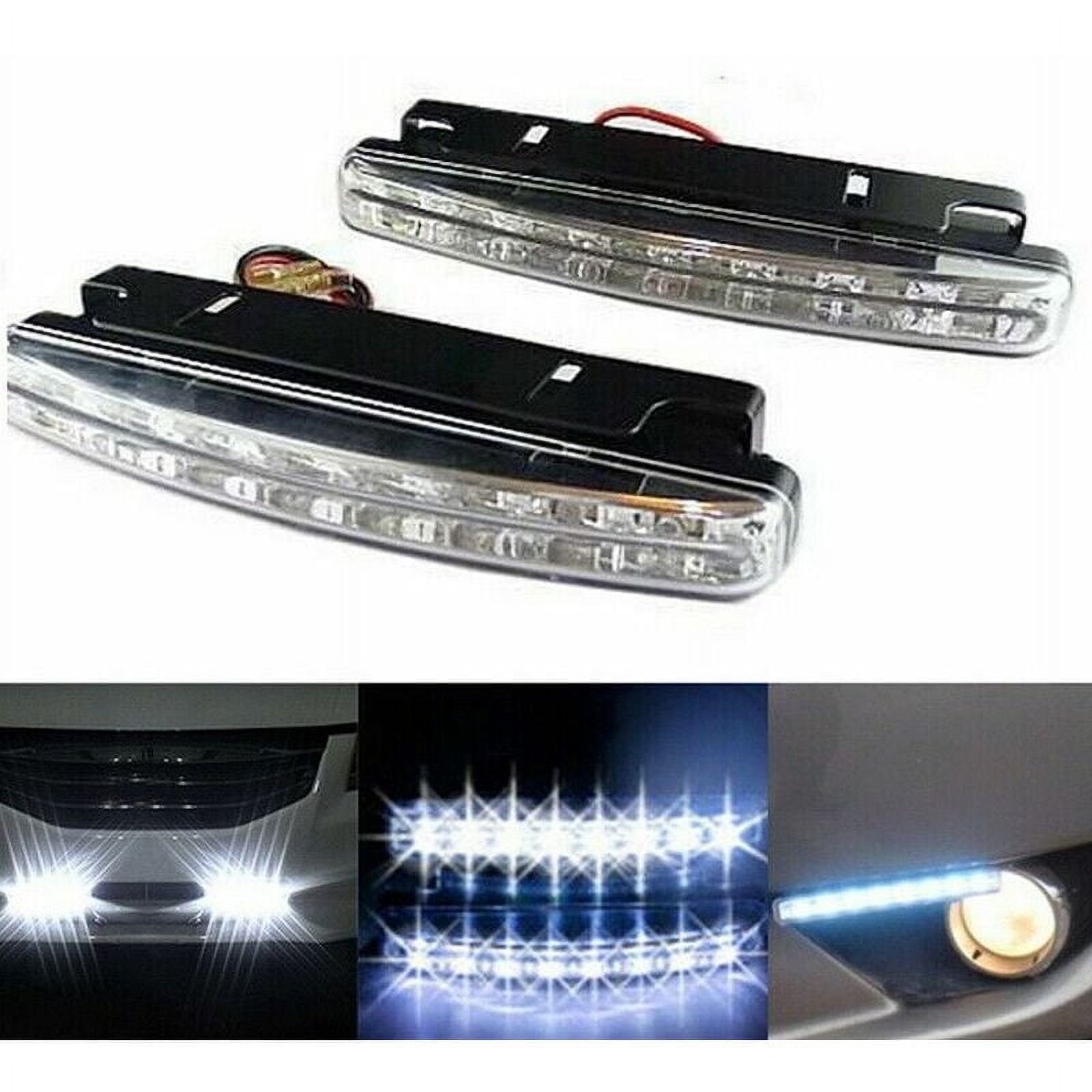 2 8-Led Daytime Running Lights, Car Drl Bulbs, Super Bright Waterproof ...