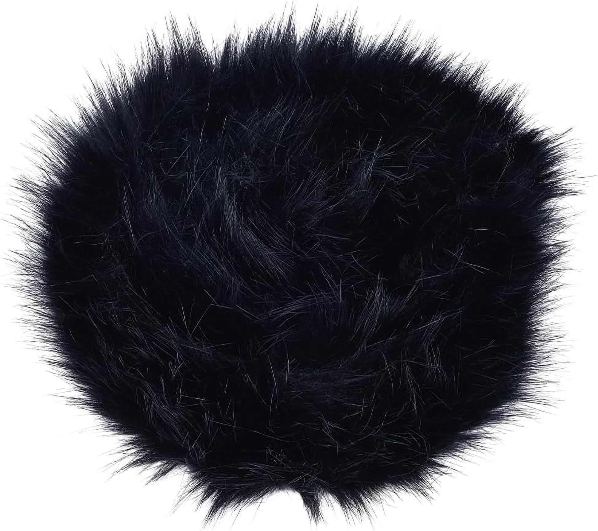 2.8" Wide Faux Fox Fur Black Artificial Wool Fabric 1.8M Long Christmas ...