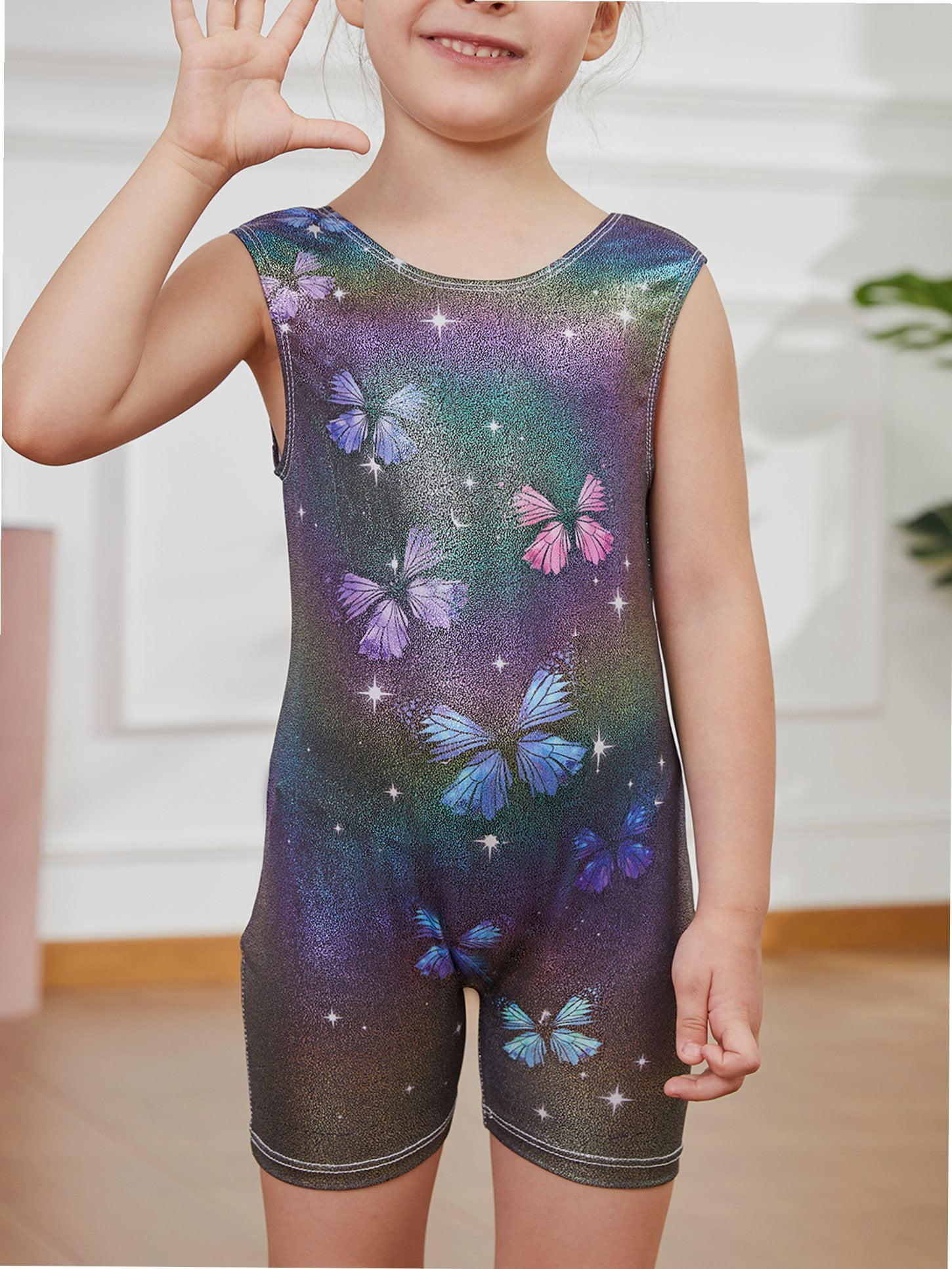 2-8 Years Gymnastics Leotards for Girls Sparkly Biketards Unitards ...