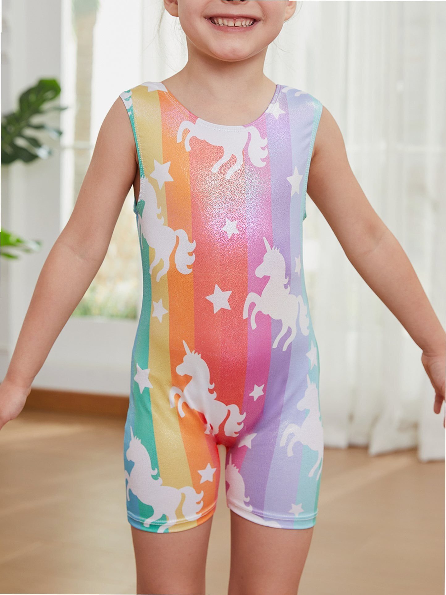 2-8 Years Gymnastics Leotards for Girls Sparkly Biketards Unitards ...