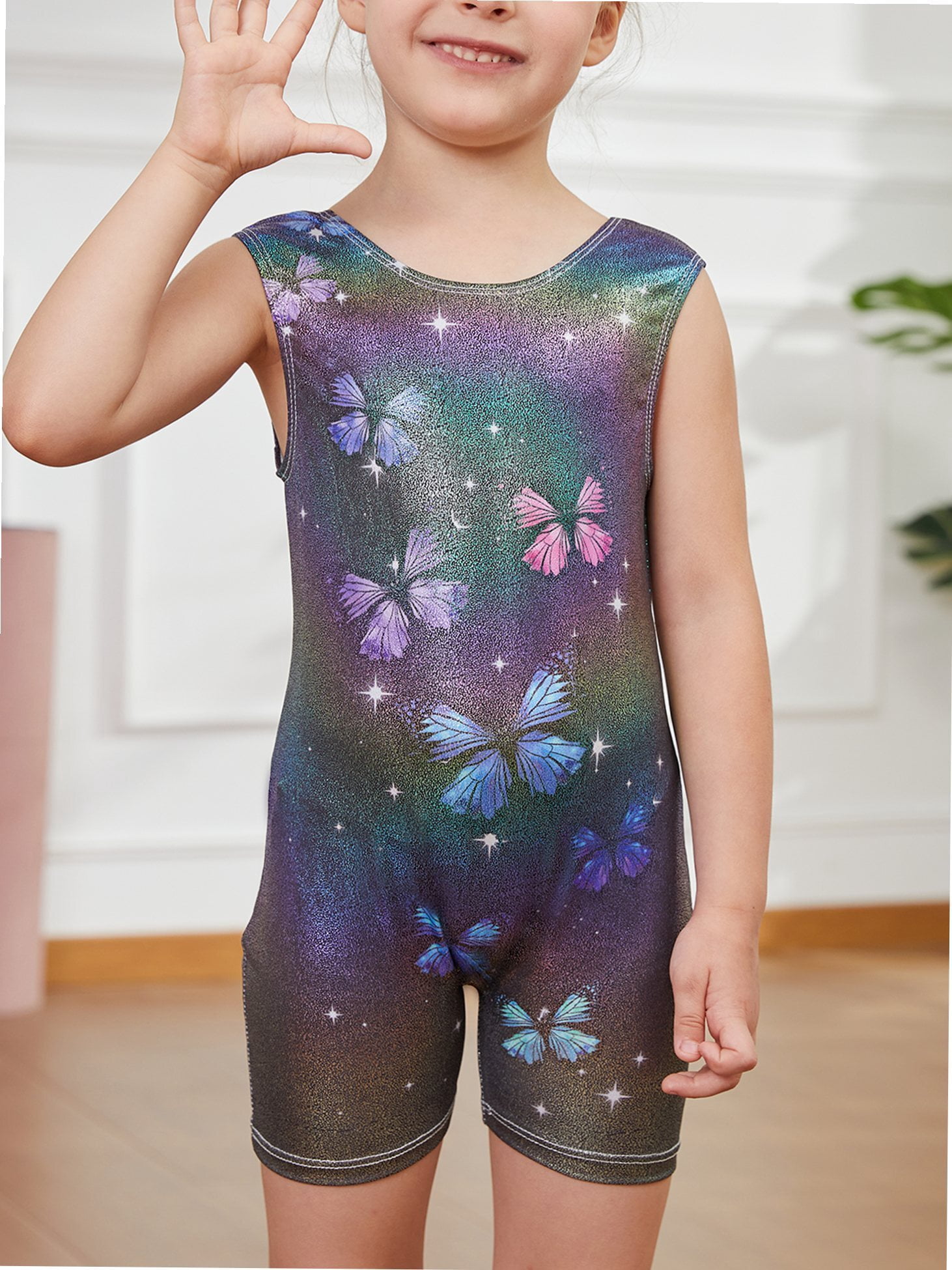 2-8 Years Gymnastics Leotards for Girls Sparkly Biketards Unitards ...