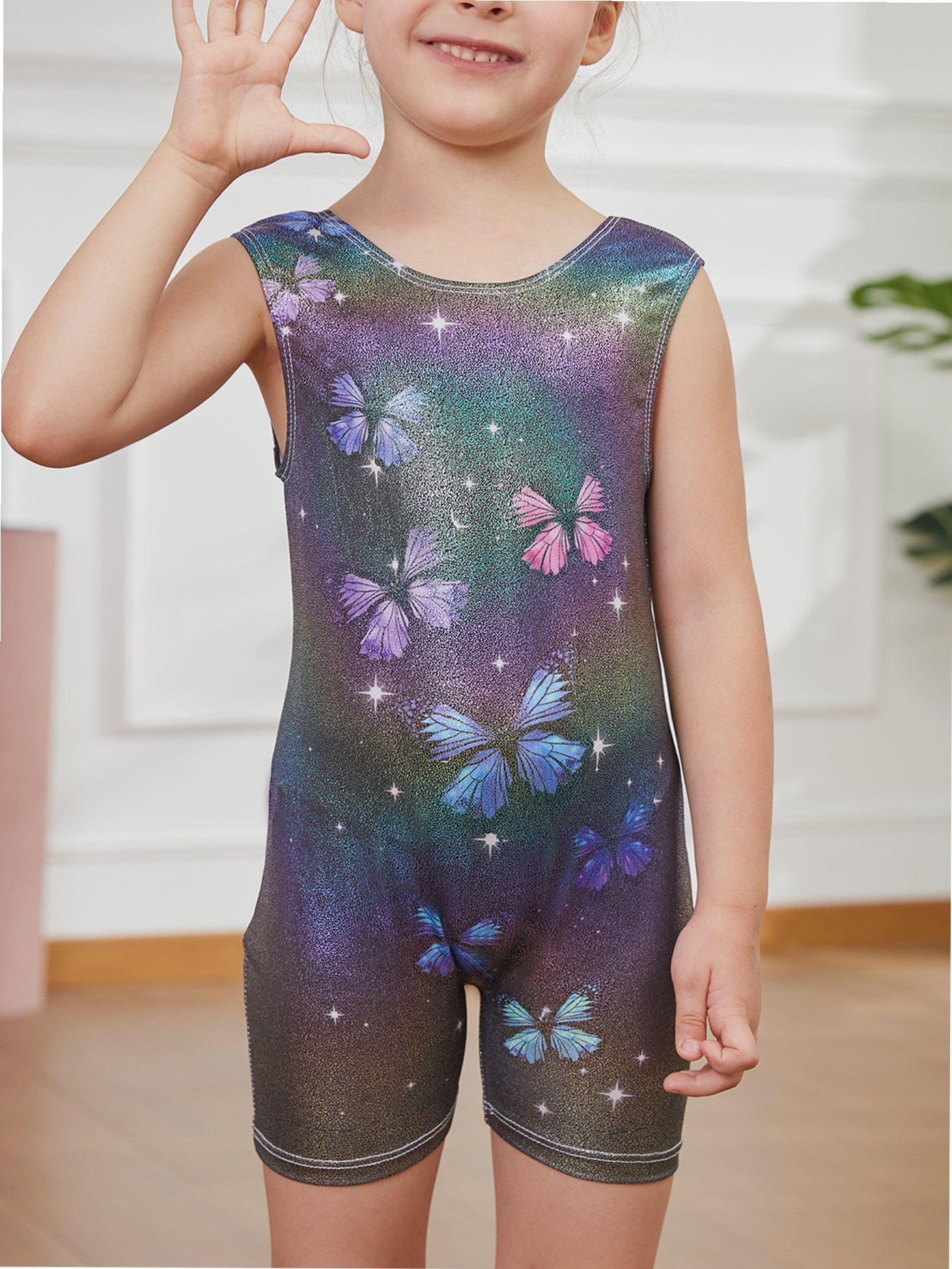 2-8 Years Gymnastics Leotards for Girls Sparkly Biketards Unitards ...
