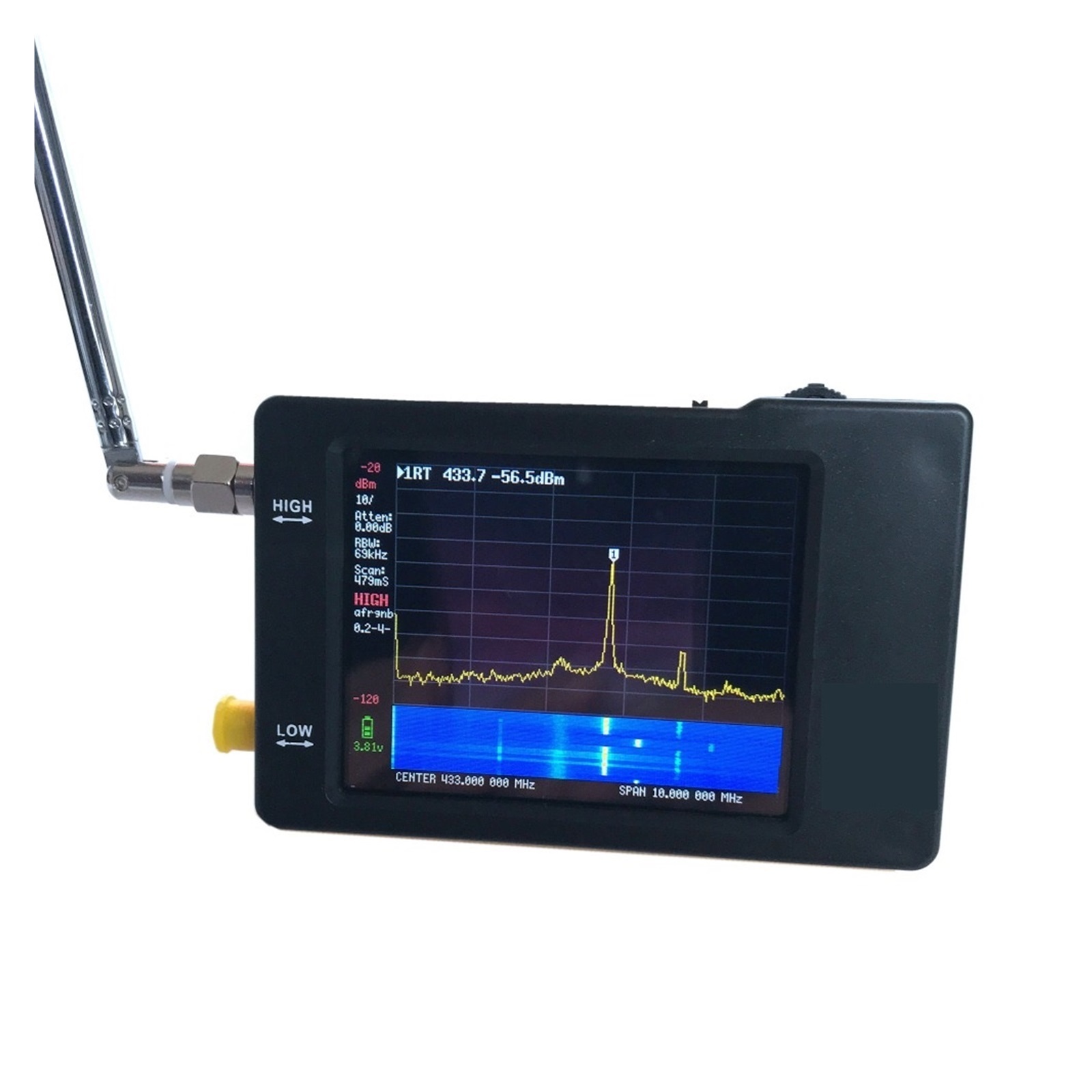 2.8 inch Display 100kHz to 960MHz Hand held Tiny Spectrum Analyzer with ...