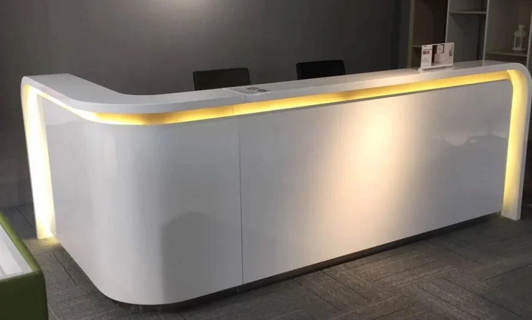 2.8 m modern white reception Cashier desk supplier with led light # ...
