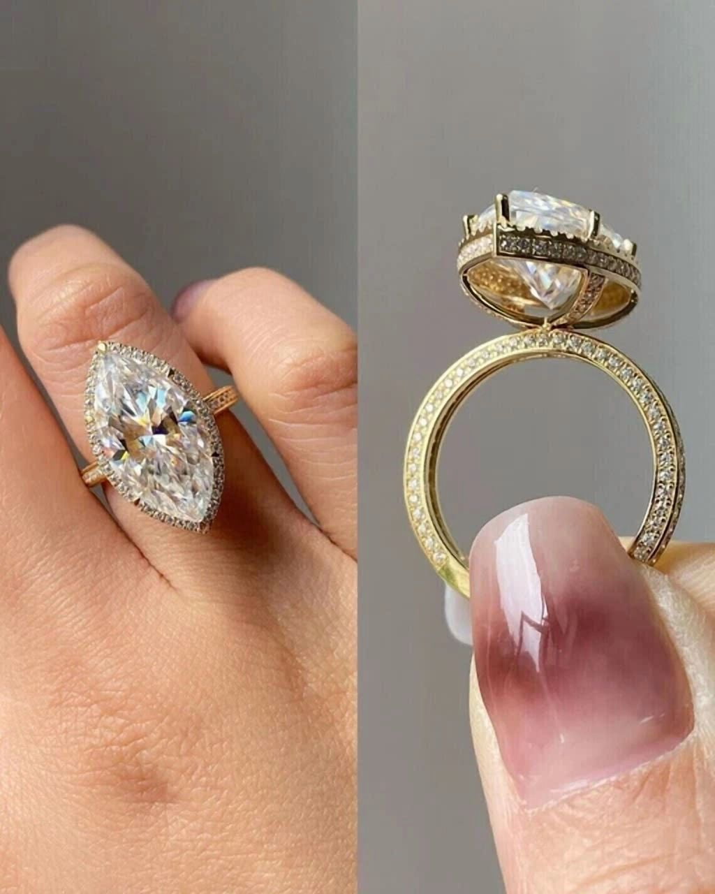 2.80 Ct Marquise Cut Simulated Diamond Halo Wedding Engagement Ring 14K ...