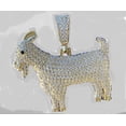 2.80 Ct Round Cut White Moissanite Goat Men's Pendant 14K Yellow Gold ...