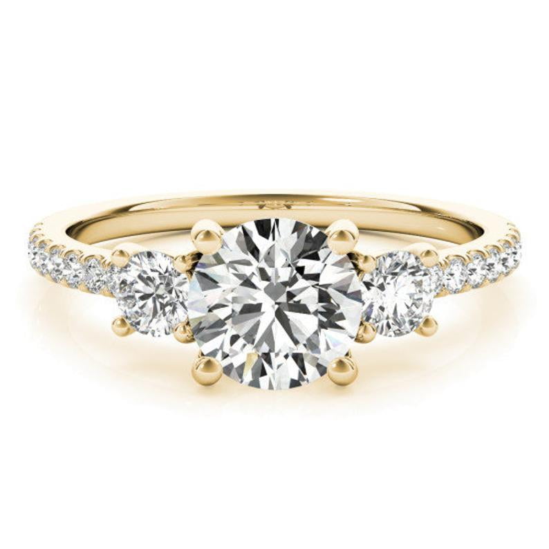 2.80 Ct Round Diamond Bridal Rings Solid 18K Yellow Gold - Walmart.com