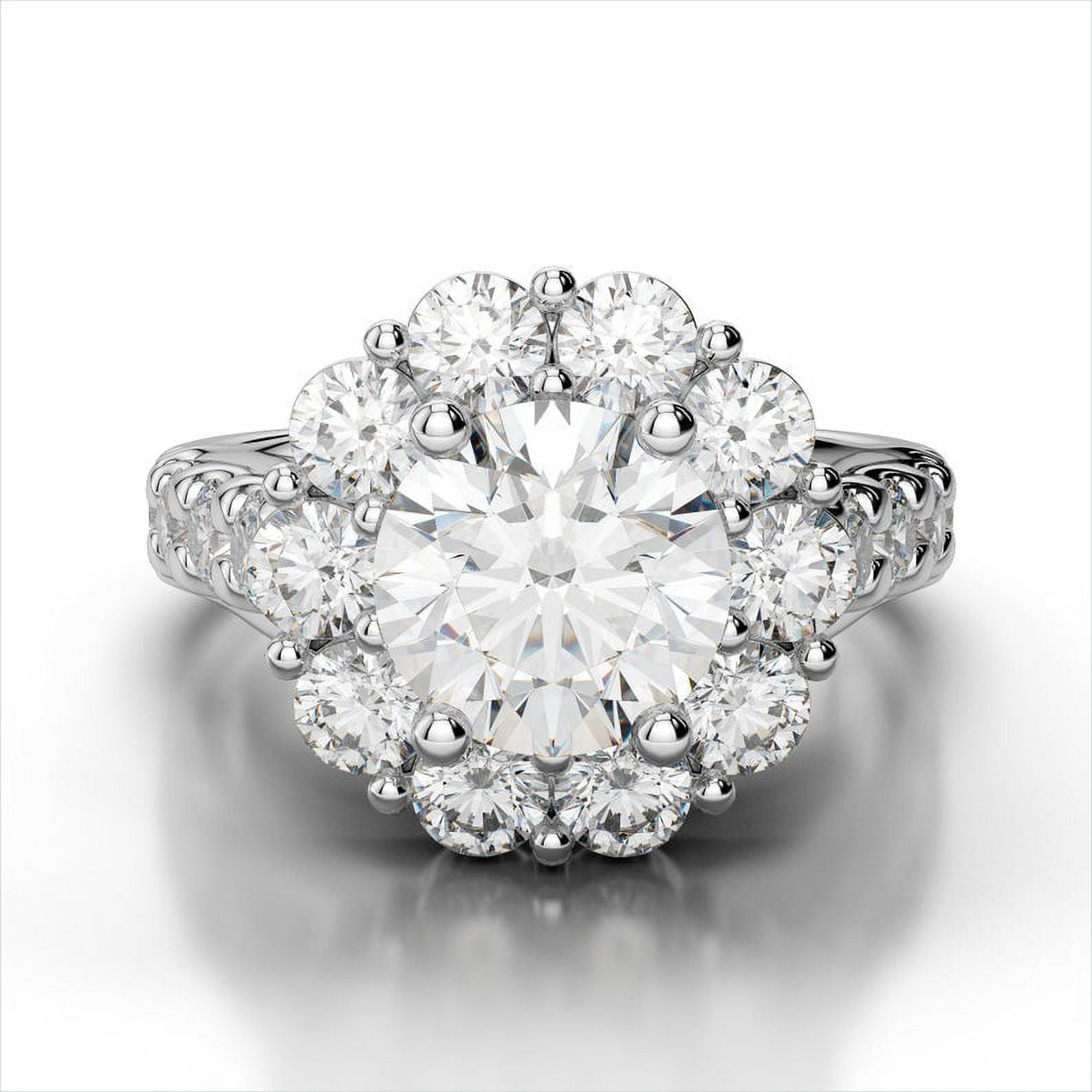 2.80 Ct Solitaire Round Beautiful Diamond Wedding Rings For Ladies Solid 14K White Gold ...