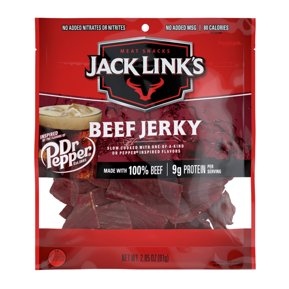2.85oz Jack Link’s Dr. Pepper Beef Jerky 1/1 Count - Walmart.com