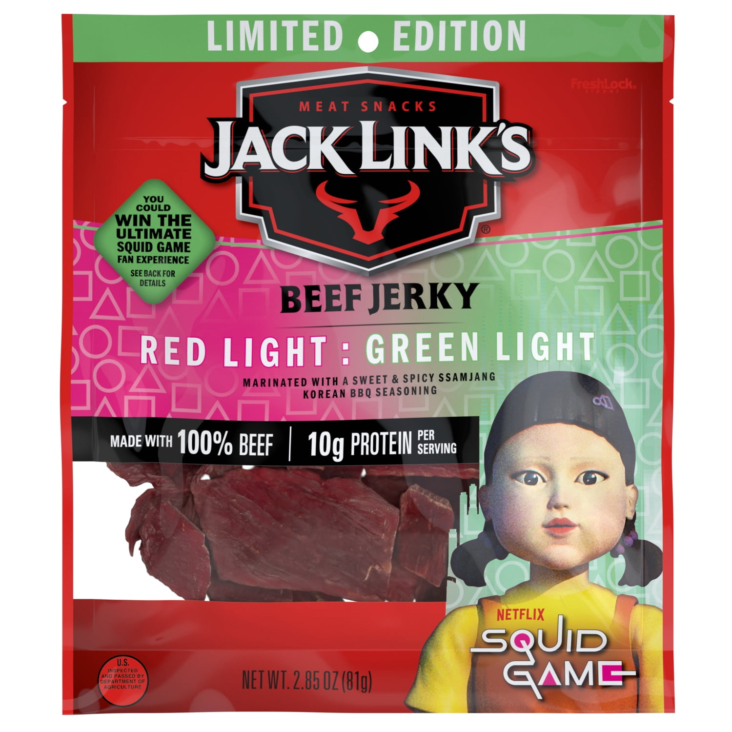 2.85oz, Jack Link's Squid Game Red Light : Green Light, Beef Jerky ...