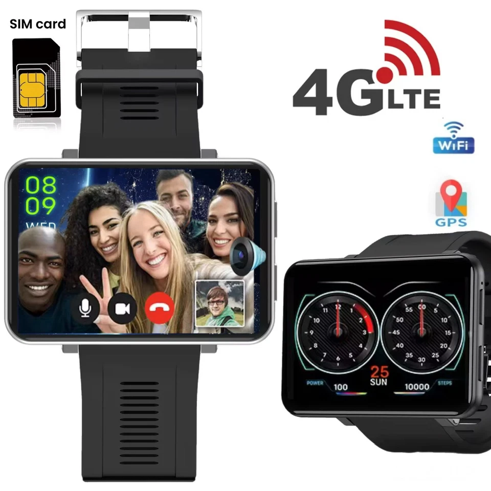 2.86" 4G Smart Watch Pad Phone 3G+32GB. GPS, Wi-Fi, 5MP Camera, 2700mAh ...