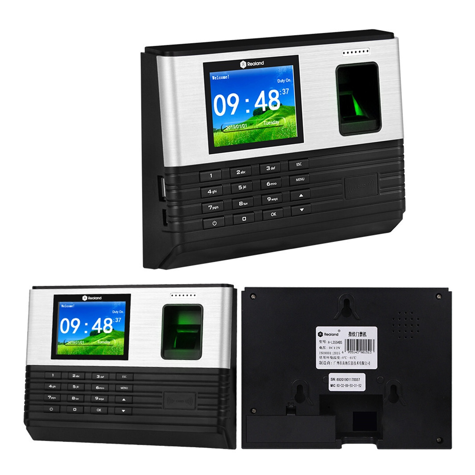 2.8inch TCP/IP Wifi Biometric Fingerprint Time Attendance System ...